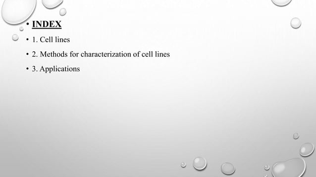 CHARACTERISATION OF CELLS LINES | PPTX | Biological Sciences | Science