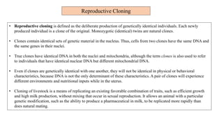 cell cloning- Therapeutic and reproductive cloning | PPTX