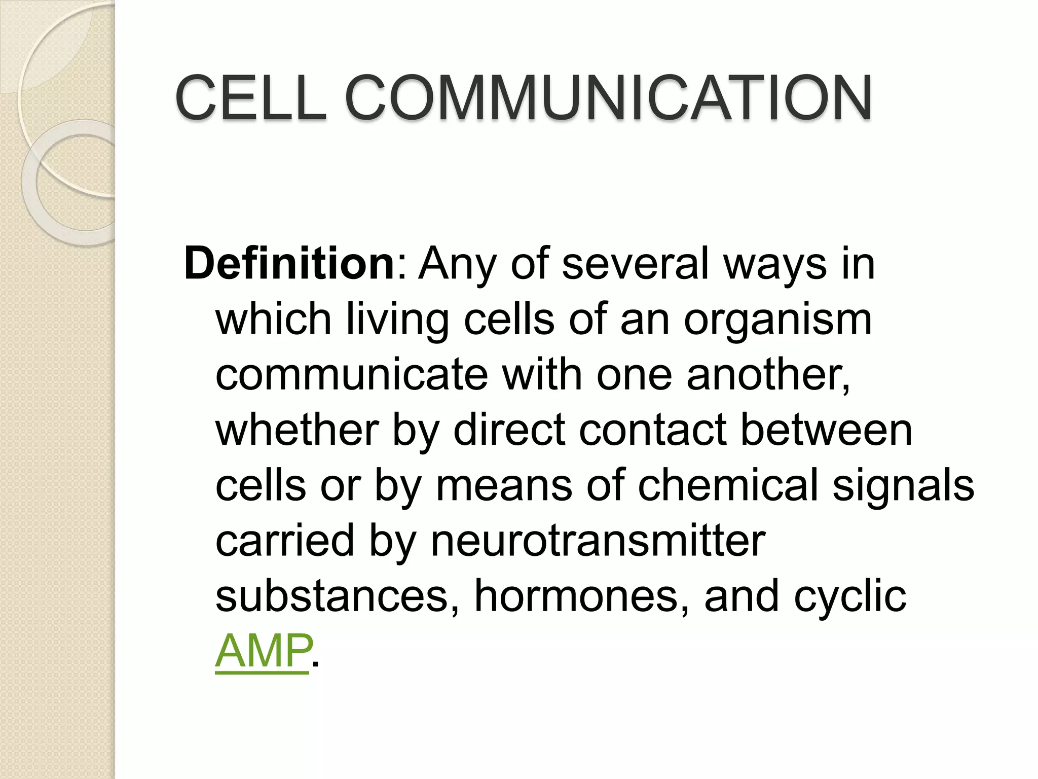 Cell communication and signaling | PPTX