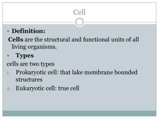 Cell components | PPT