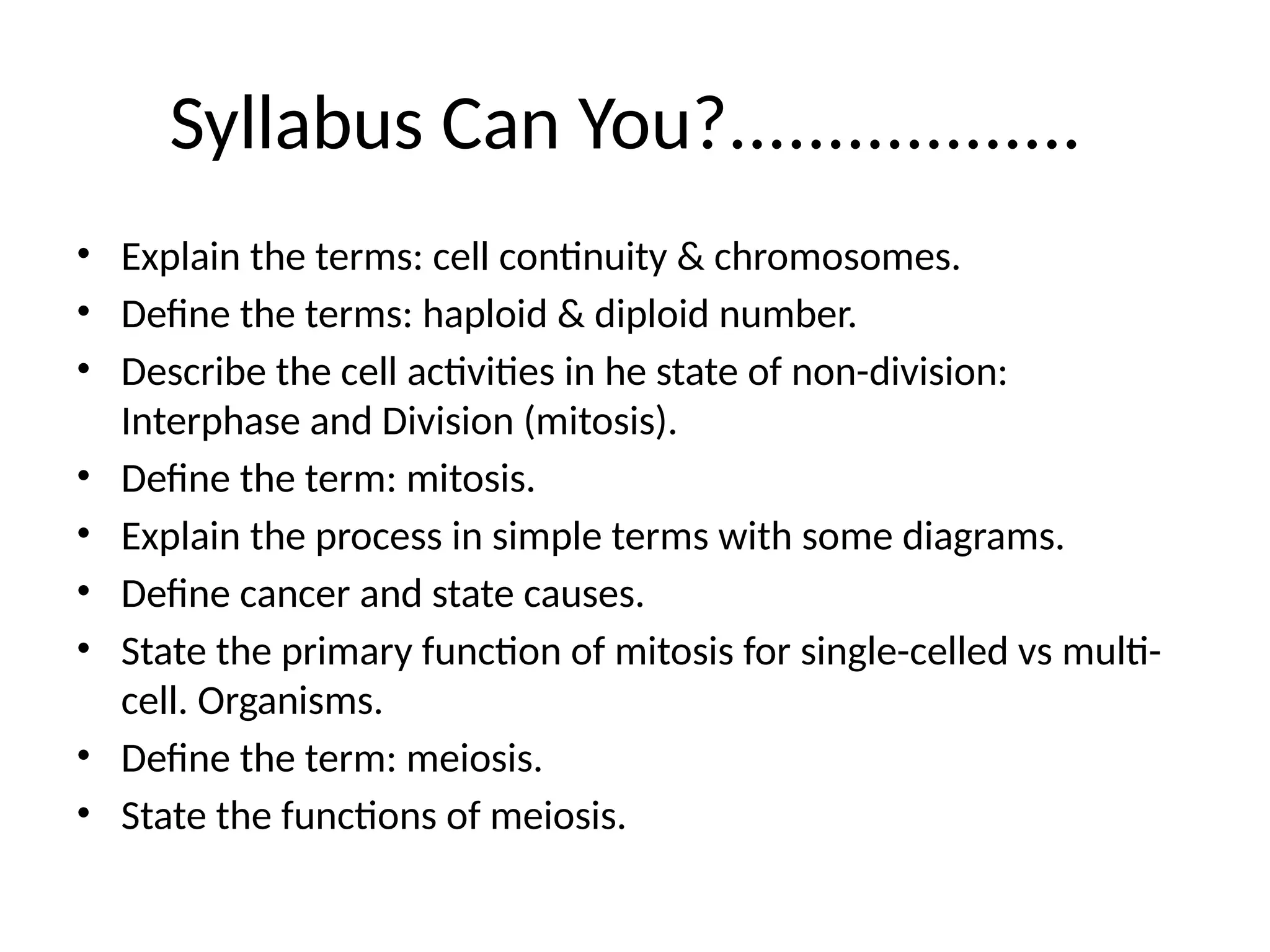 Cell continuity and role of Mitosis in cells | PPTX