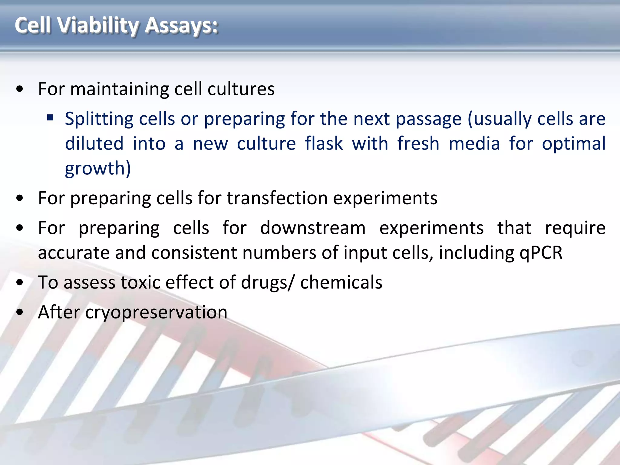 Cell counting and viability | PPTX