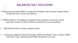Cell culture, Different type of cell culture media, types of media | PPTX