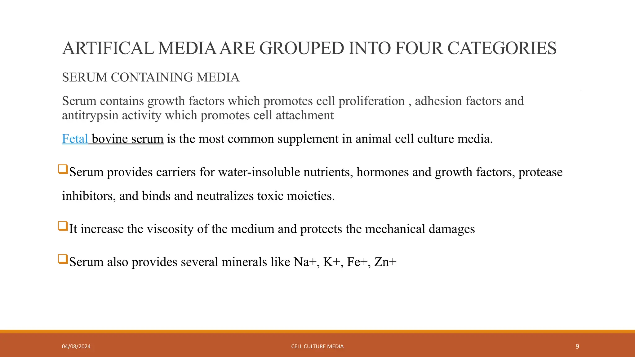 CELL CULTURE TECHNIQUES- CELL CULTURE MEDIA | PPTX