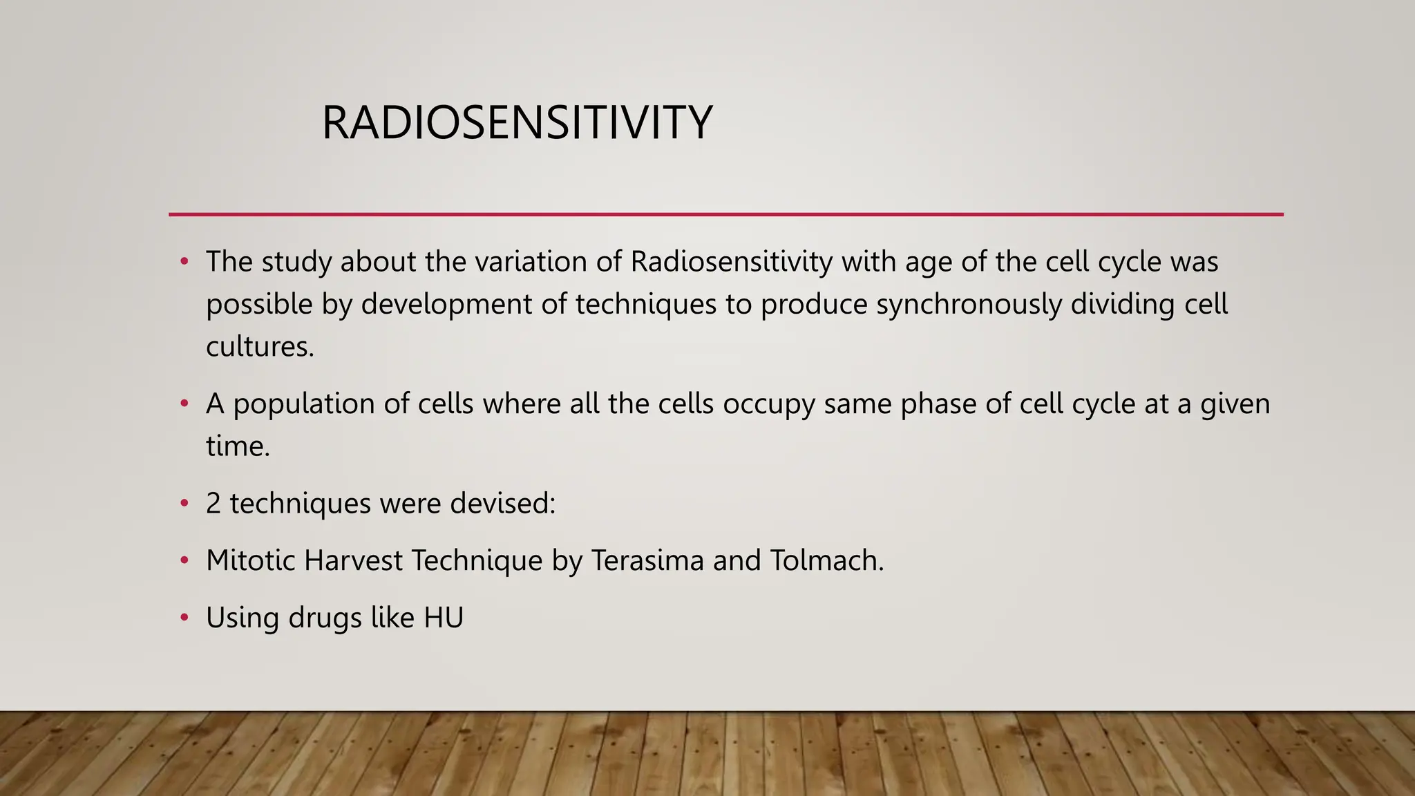 Mitotic cell cycle and radio sensitivity | PPT