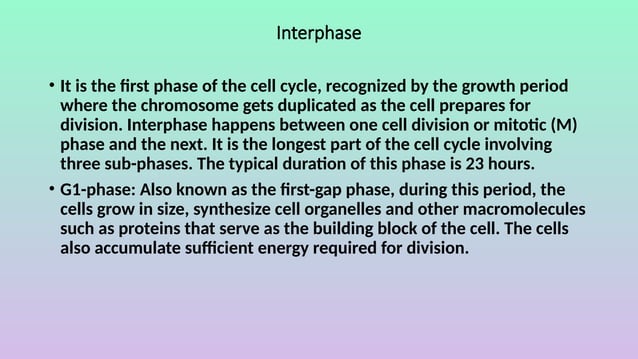 The Cell Cycle: Phases and Regulation Explained | PPTX