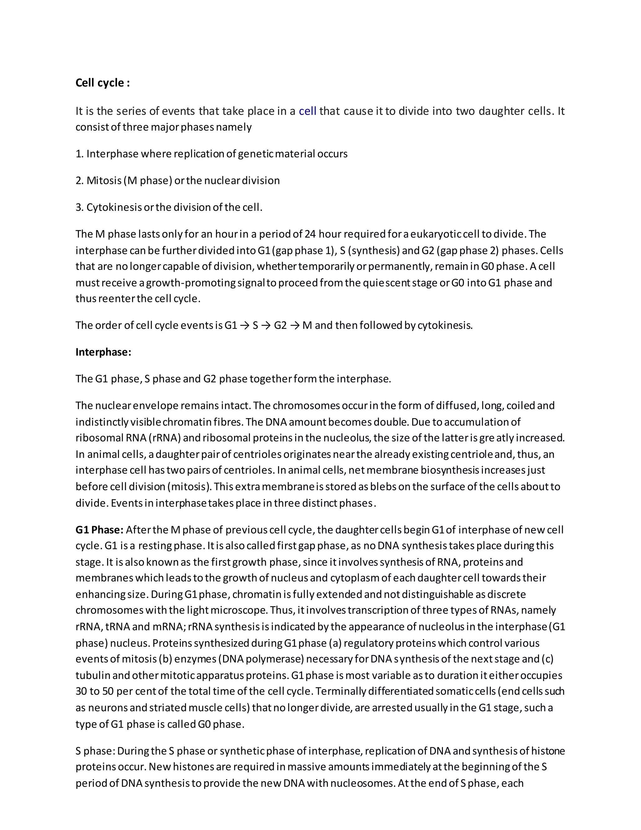 Cell cycle mitosis | PDF