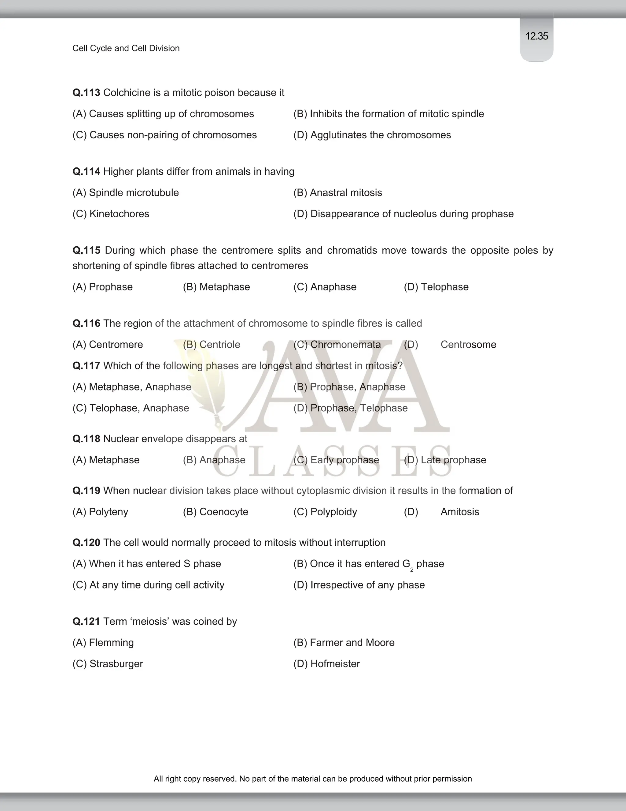 Cell Cycle and Cell Division Class 11 Important Notes for NEET Biology ...