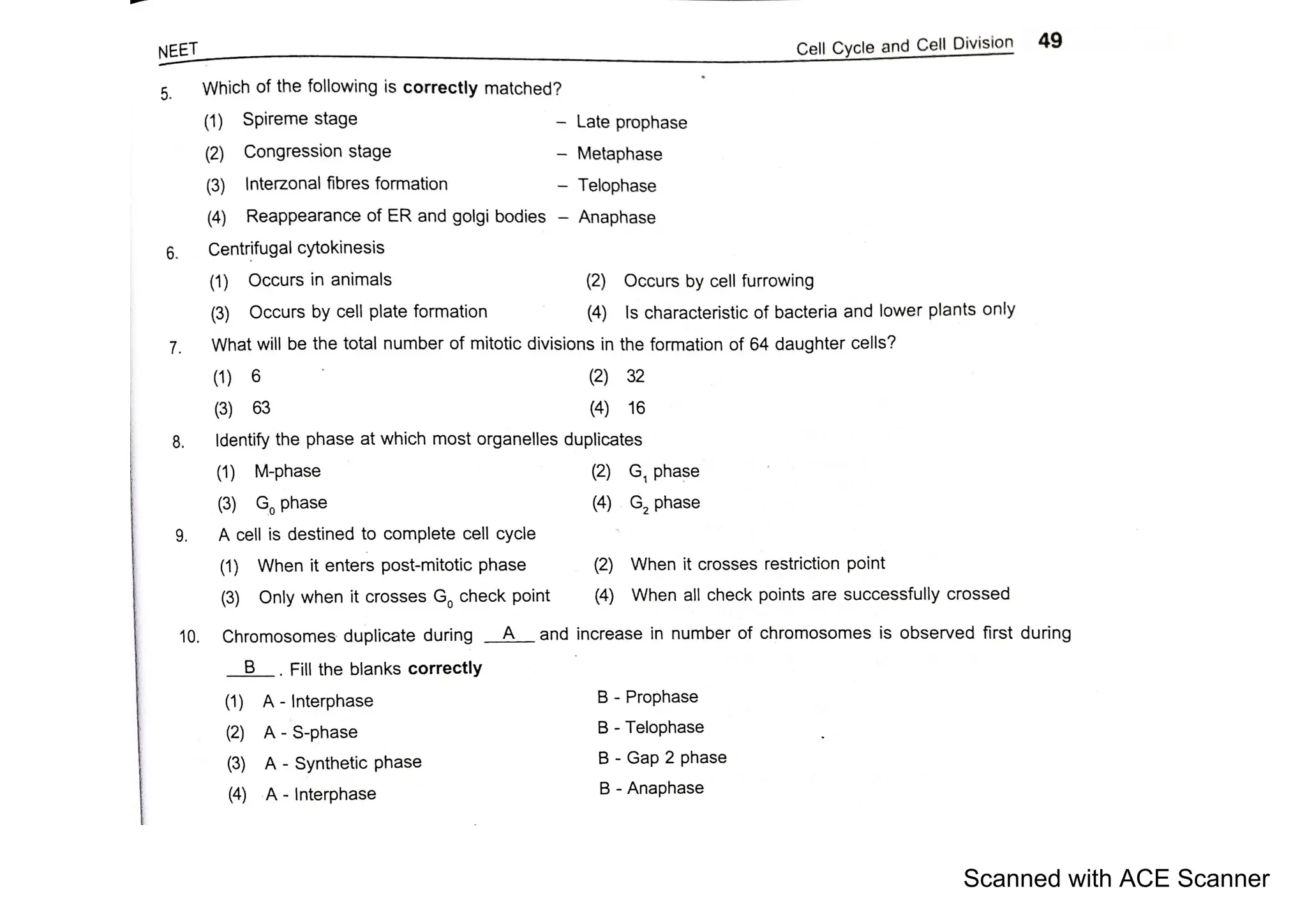 cell cycle and division.pdf aakash module | PPT