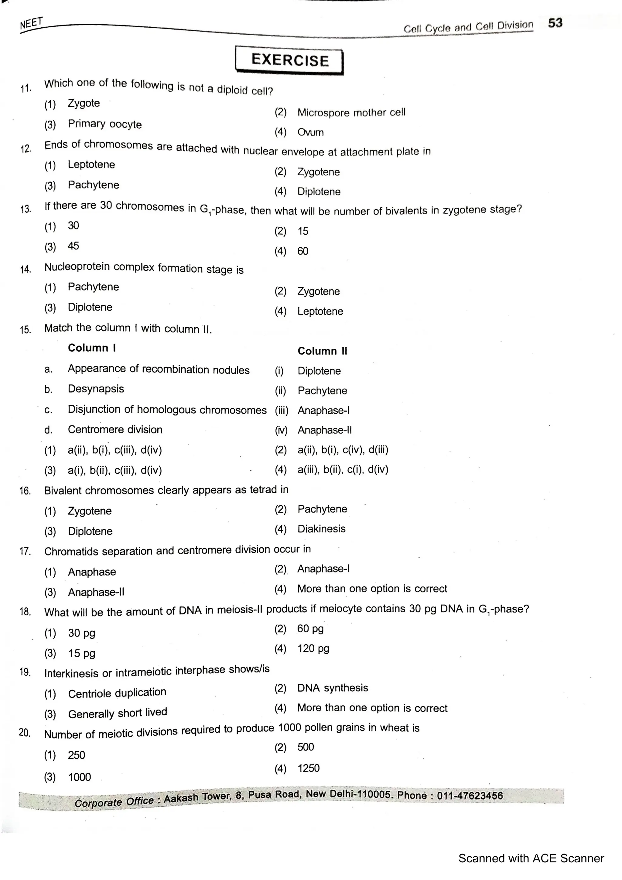 cell cycle and division.pdf aakash module | PPT