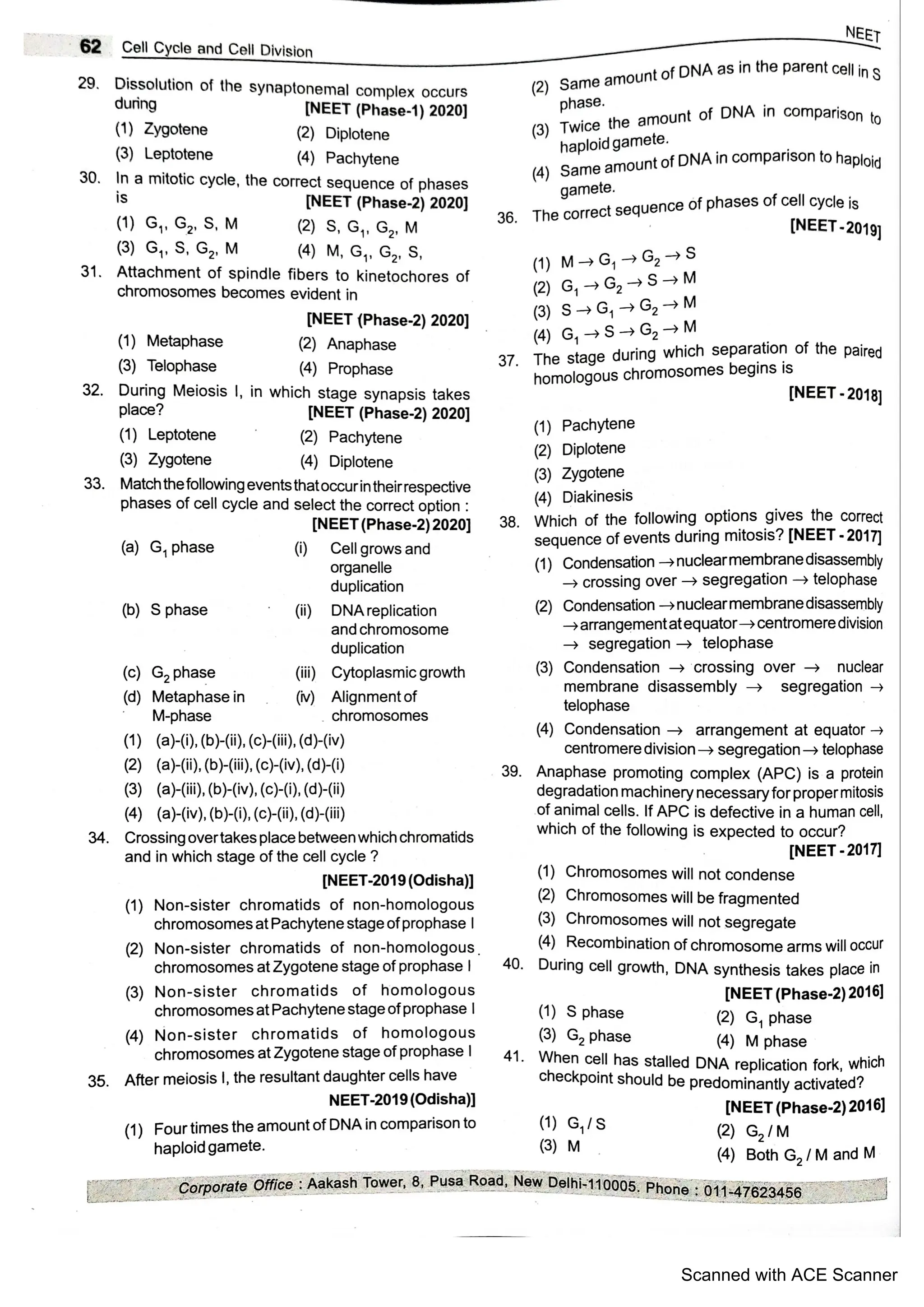 cell cycle and division.pdf aakash module | PPT