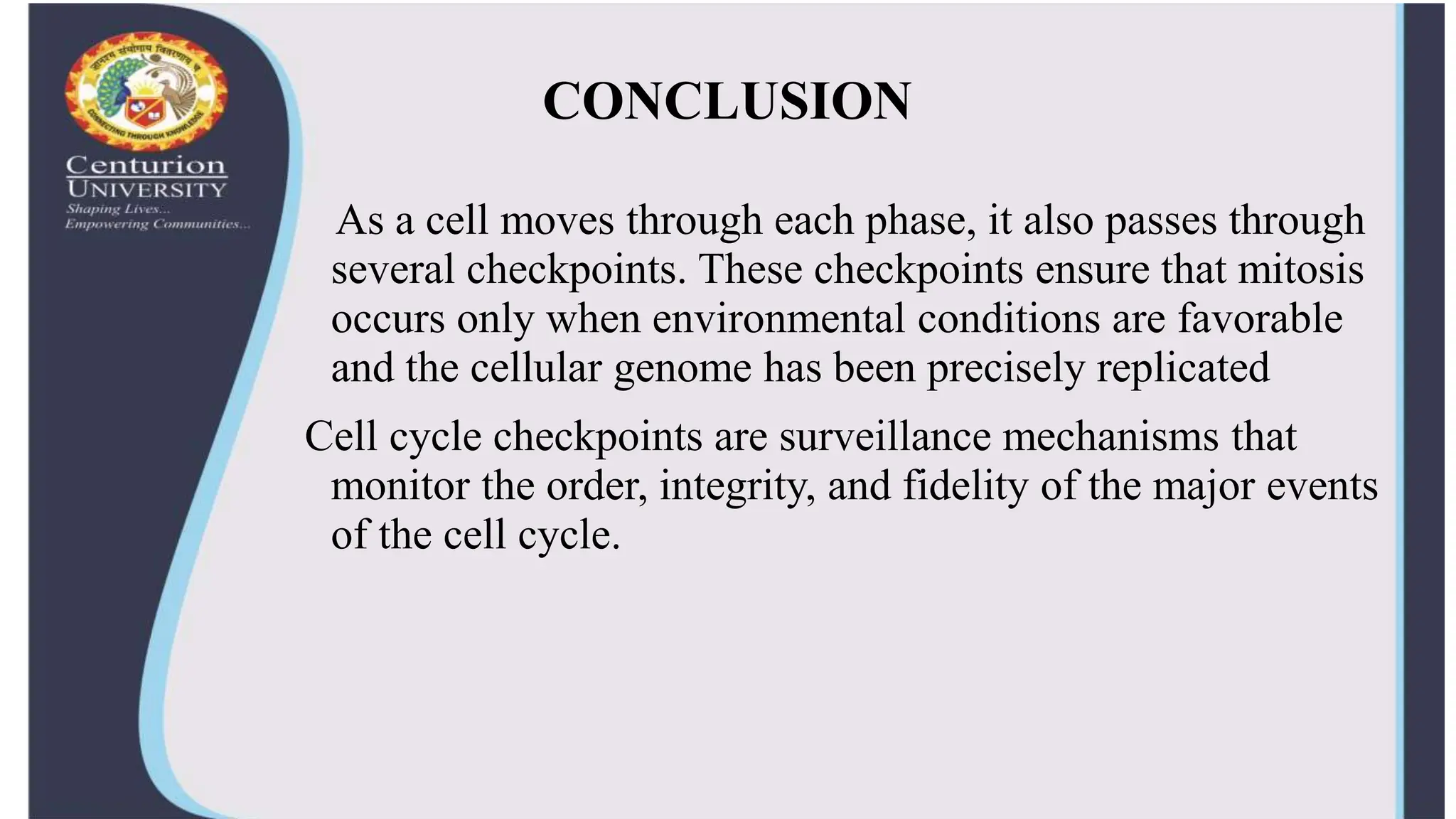 Cell cycle and it's checkpoints. Cell regulations | PPTX