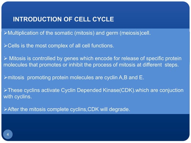 Cell cycle and regulation | PPTX