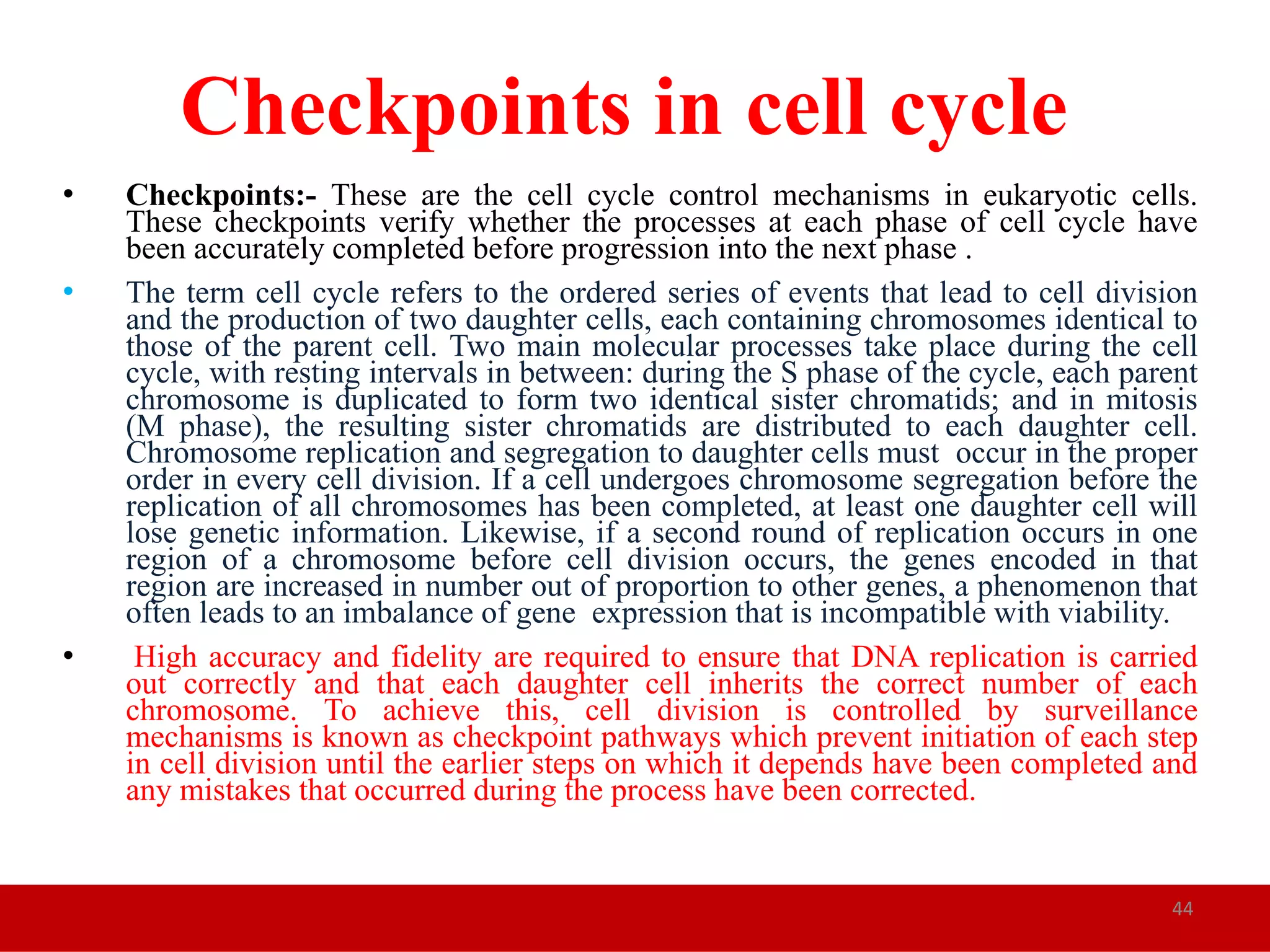 Cell cycle and regulation in eukaryotes | PPTX
