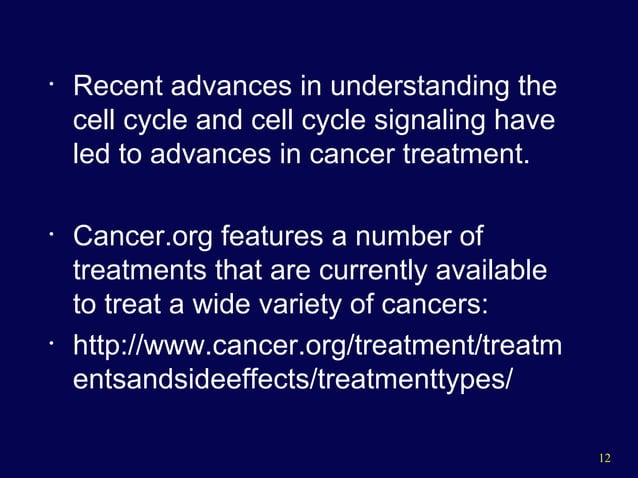 The Cell Cycle and Cancer | PPT | Cancer | Diseases and Conditions