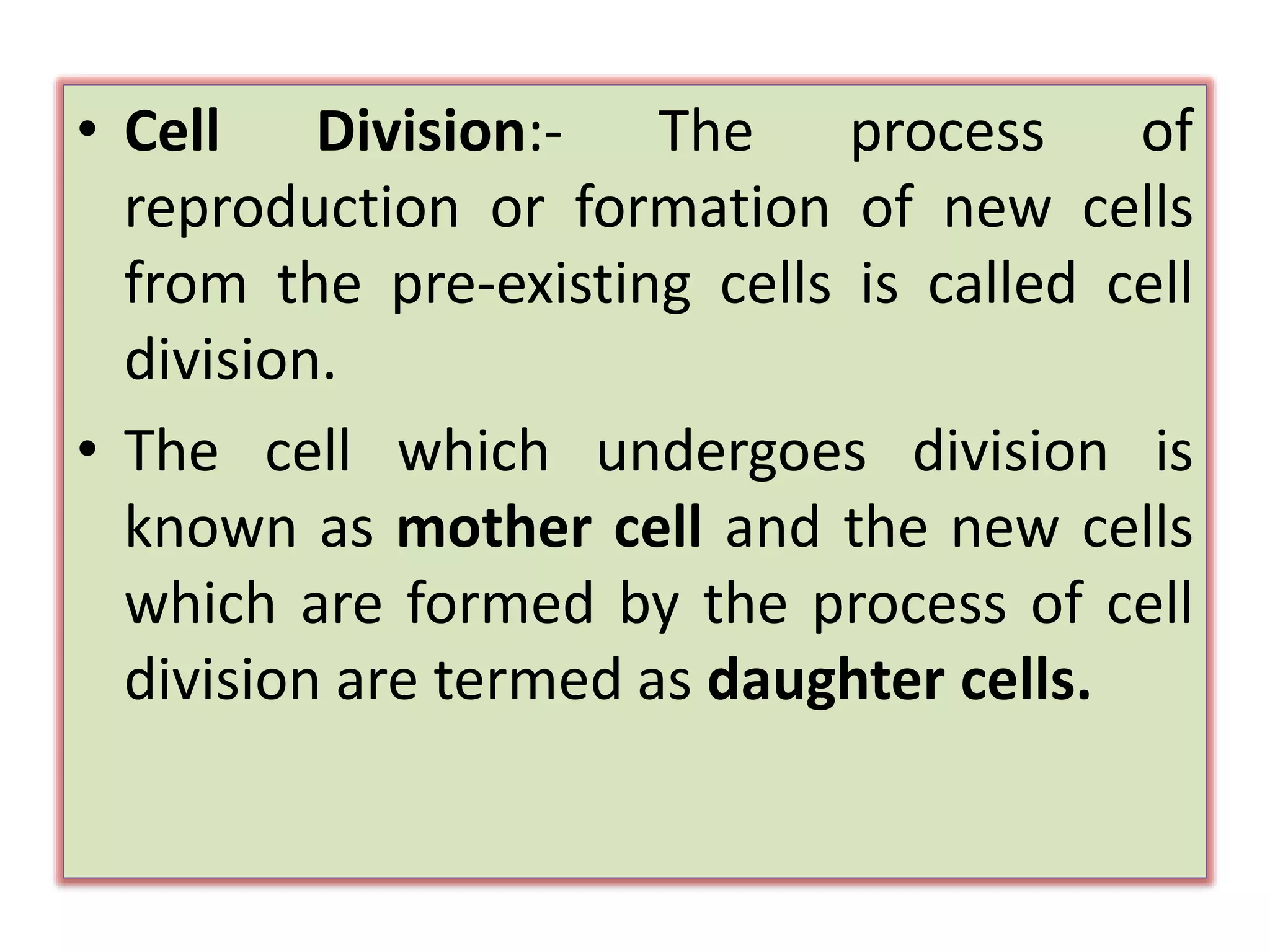 CELL CYCLE & CELL DIVISION.pptx | Biological Sciences | Science