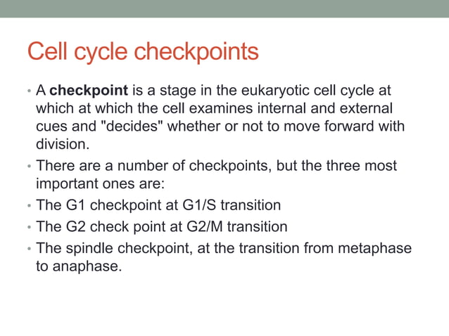 Cell cycle checkpoints and Regulation | PPTX | Biological Sciences | Science