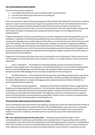 Cell cycle dysregulation in cancer | DOCX