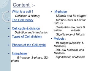 Cell cycle and division | PPT