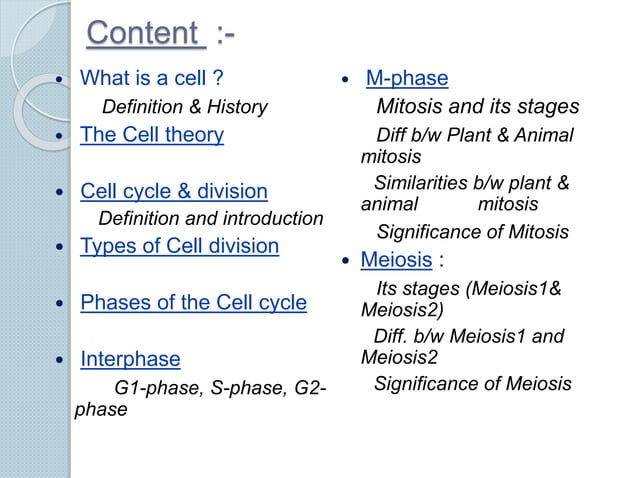 Cell cycle and division | PPT