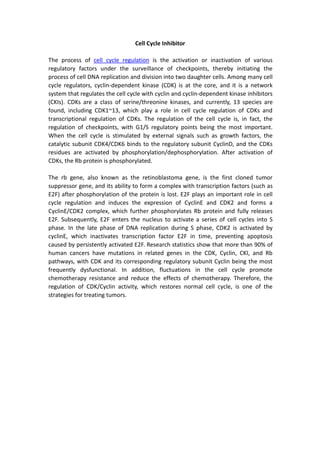 Cell cycle inhibitor | PDF
