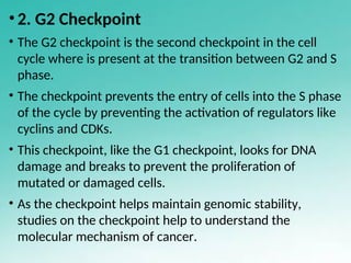 Cell cycle,cell cycle checkpoint and control | PPT