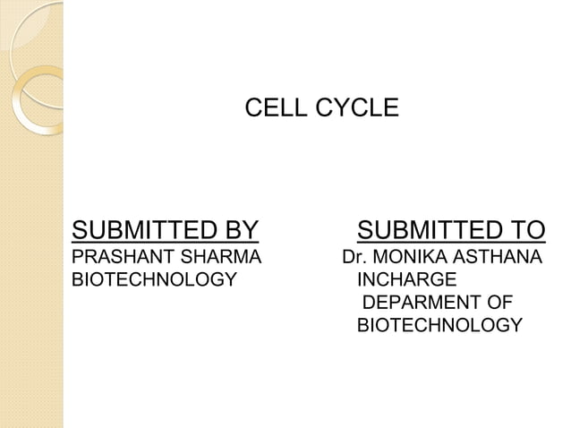 Cell cycle ppt | PPT