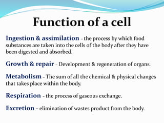 HUMAN CELL AND TISSUE ( cytology ) | PPTX