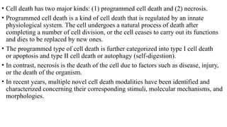 Cell death.pptx and apoptosis cycle in cellular life | PPTX