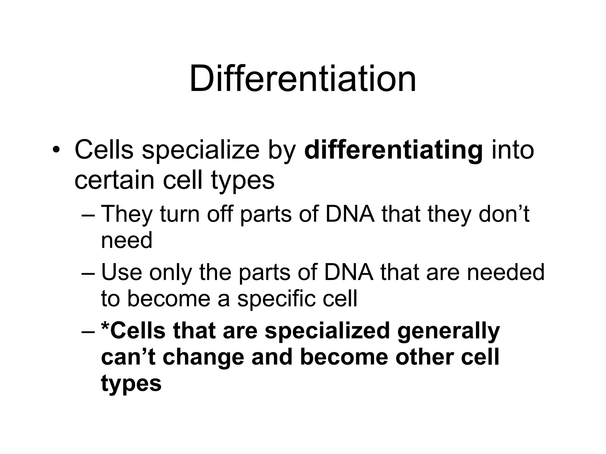Cell differentiation notes | PPT
