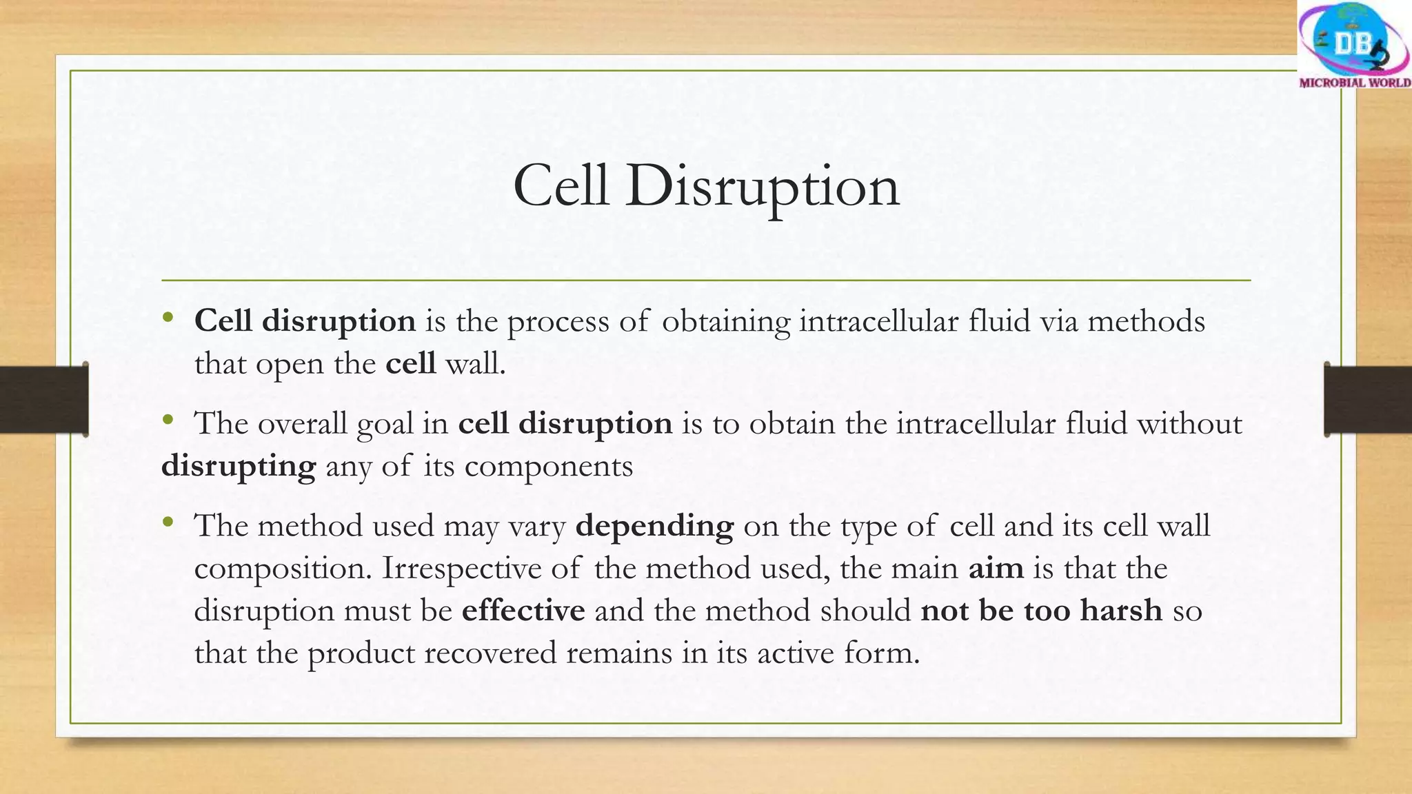 Cell disruption | PPT