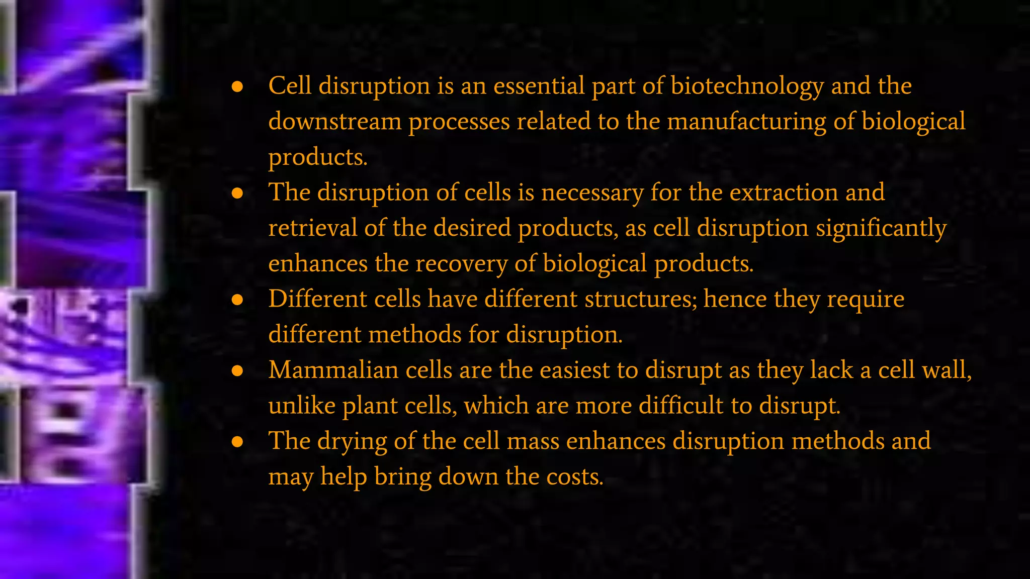 Cell disruption (downstream process) | PPTX