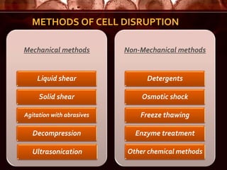 Cell disruption ppt | PPTX