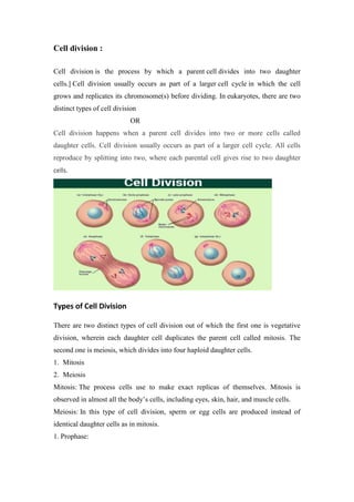 Cell division | DOCX