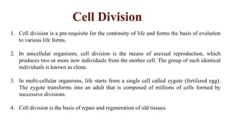 Cell division: Basic concept of Cytology | PPTX