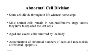 Cell Division, Cell Cycle and Abnormal Cell Divisionpptx | PPTX