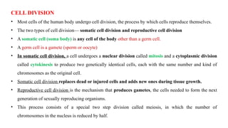 Cell Division (Somatic & Reproductive Cell Division) | PPTX