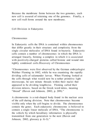 Cell DivisionCell Division in ProkaryotesBinary FissionDef | PDF
