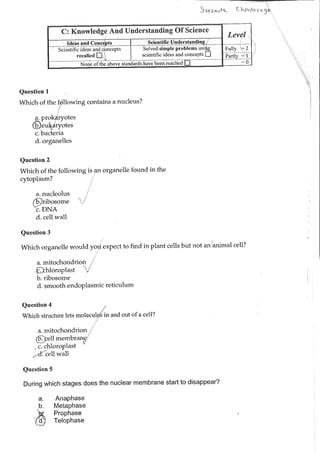 Cell Division Exam Good Work | PDF