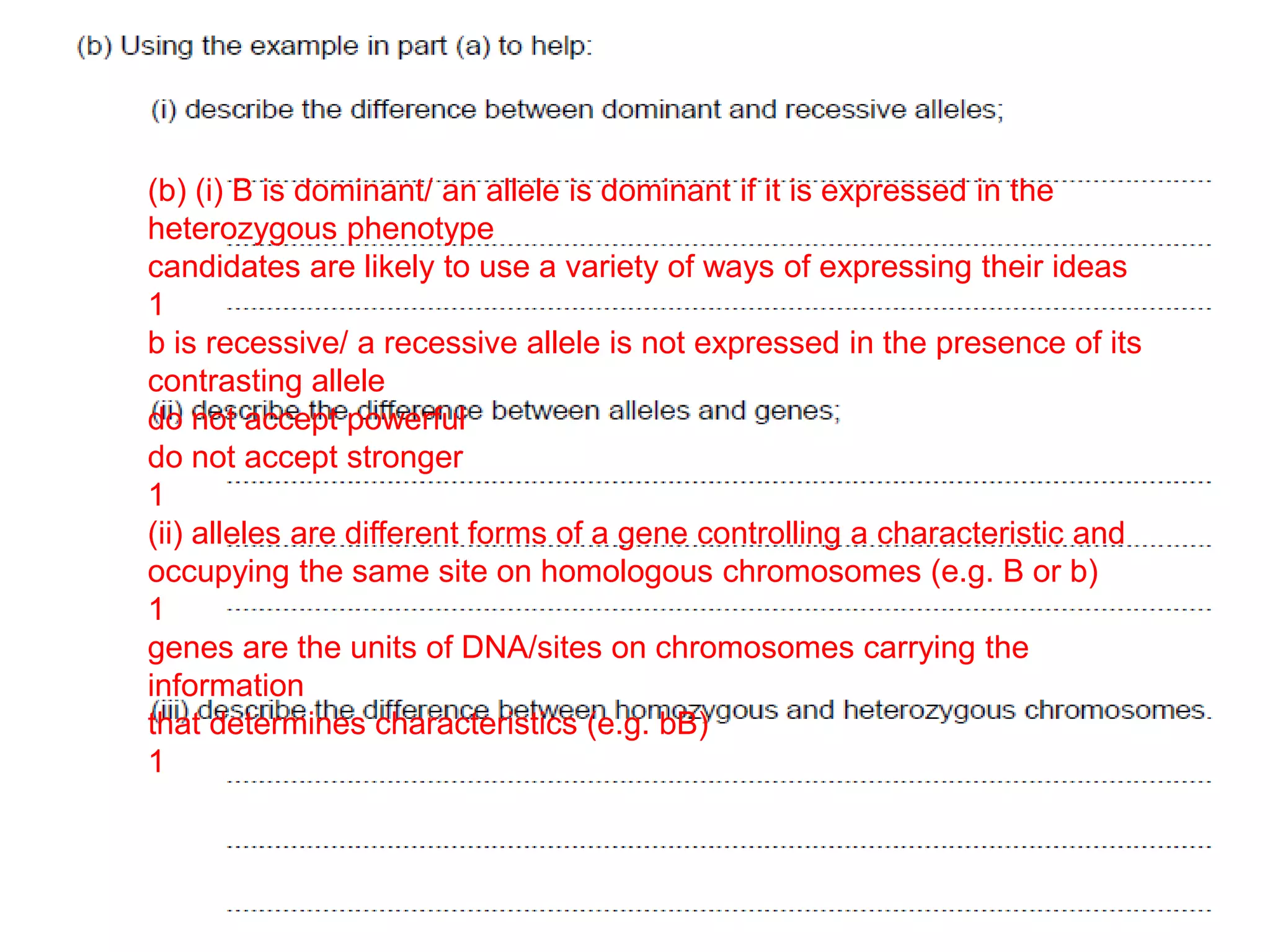 Cell division & inheritance gcse qs | PPTX