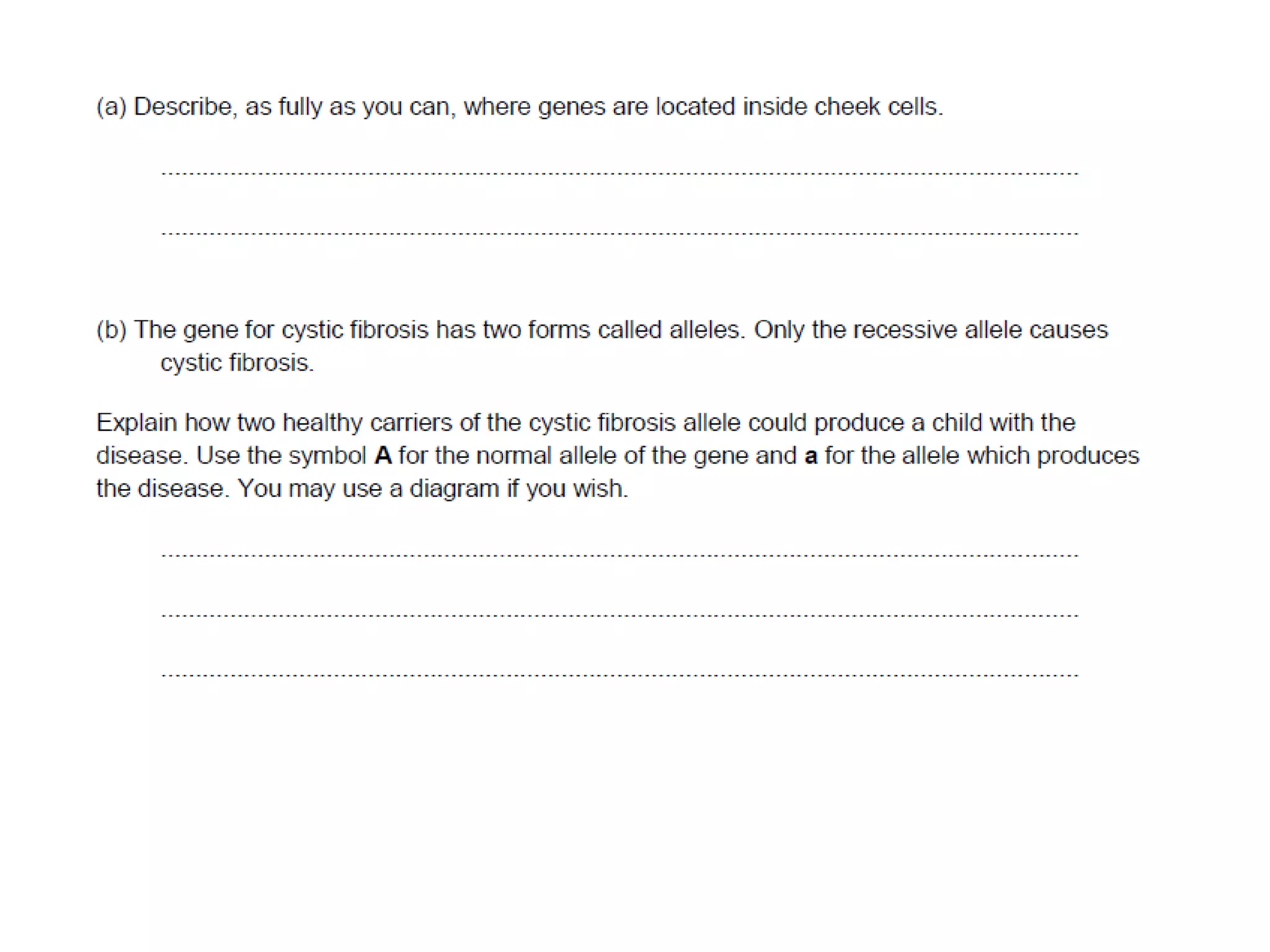 Cell division & inheritance gcse qs | PPTX