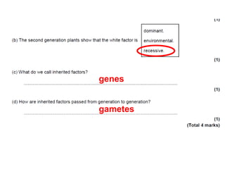 Cell division & inheritance gcse qs | PPTX