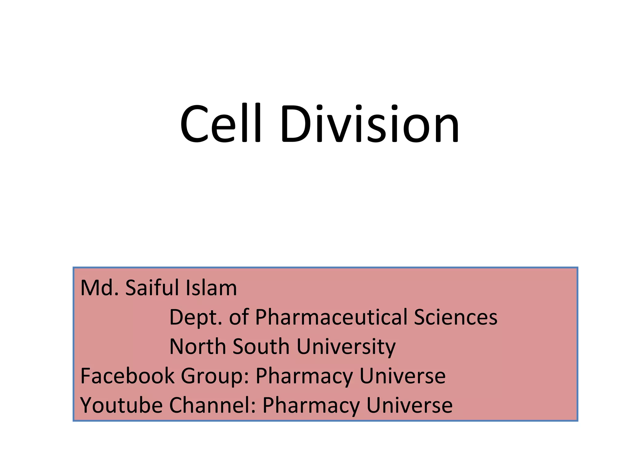 Cell division/Cell Cycle/ DNA duplication | PPT