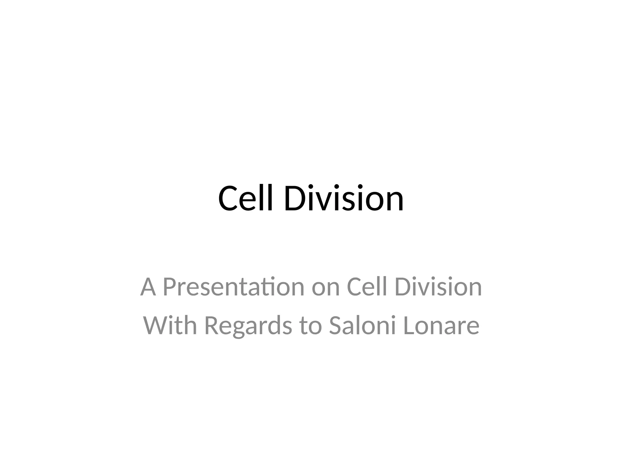 Cell division presentation for school project | PPTX