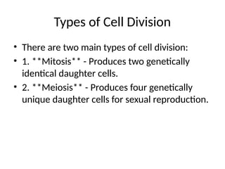 Cell division presentation for school project | PPTX