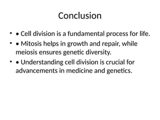 Cell division presentation for school project | PPTX