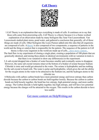 Cell Essay | PDF
