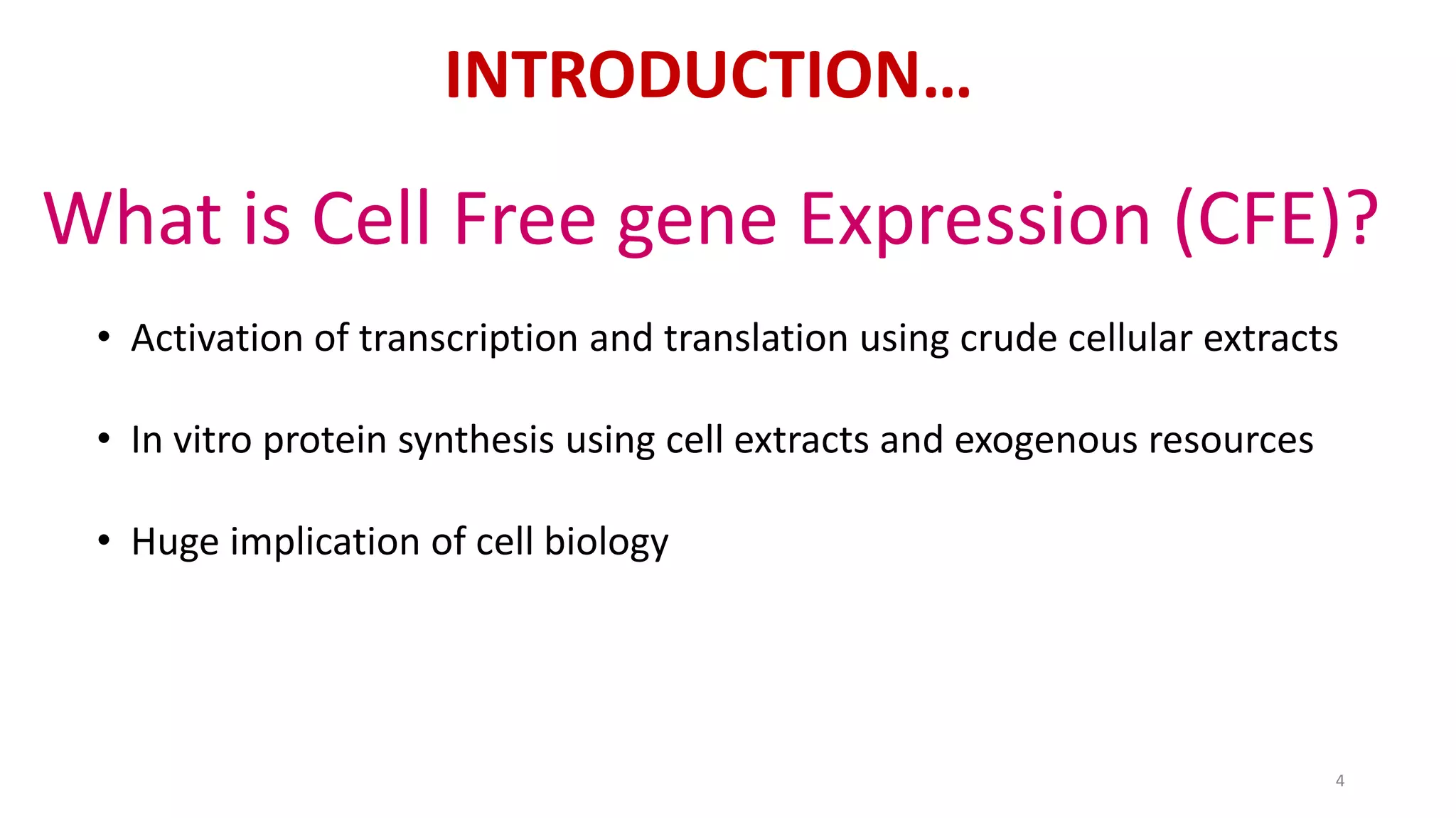Cell free gene expression | PPTX