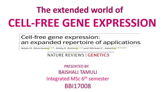 Cell free gene expression | PPT