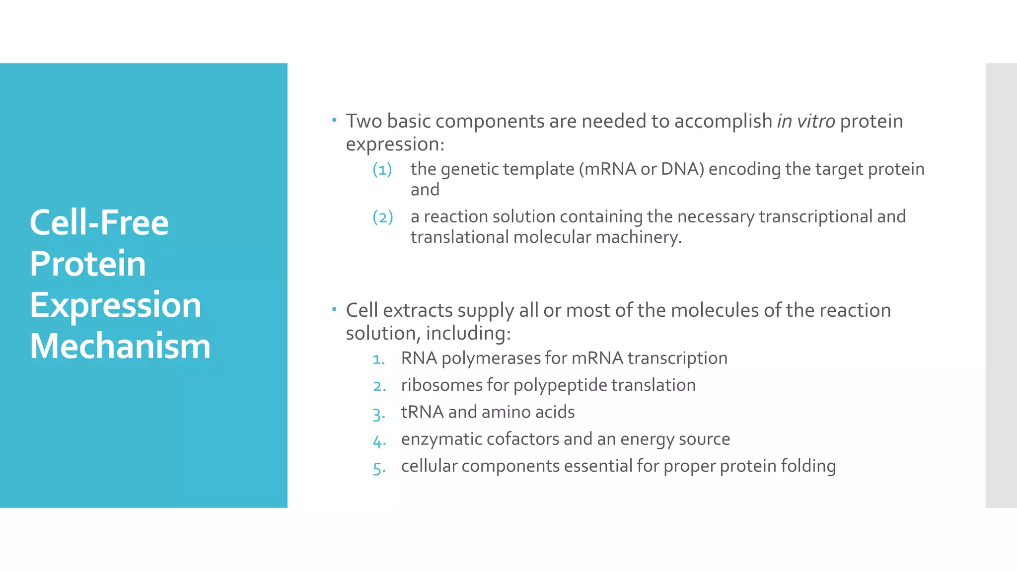Cell free protein expression system | PPTX